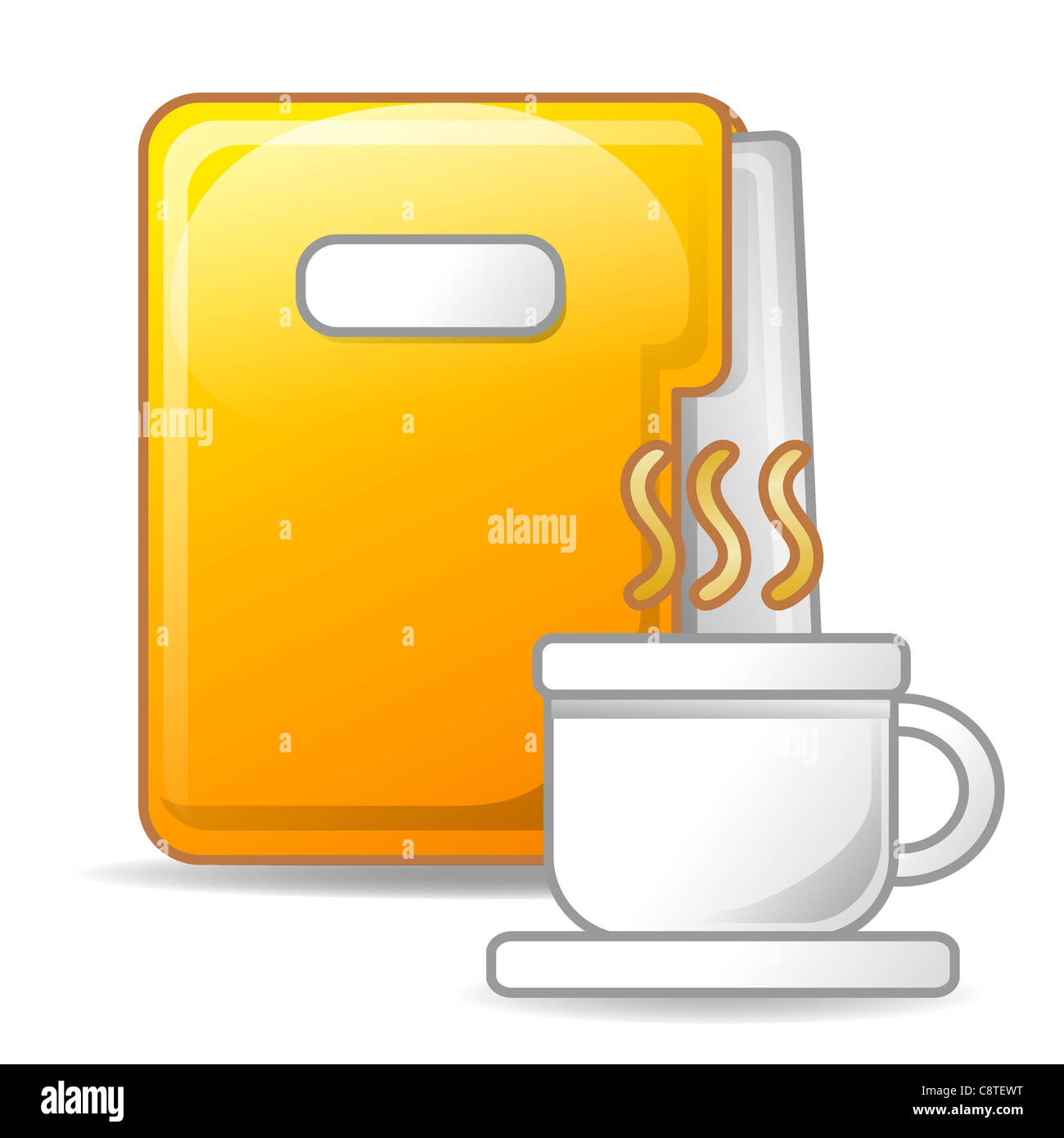 Illustration of coffee cup and folder Stock Photo - Alamy