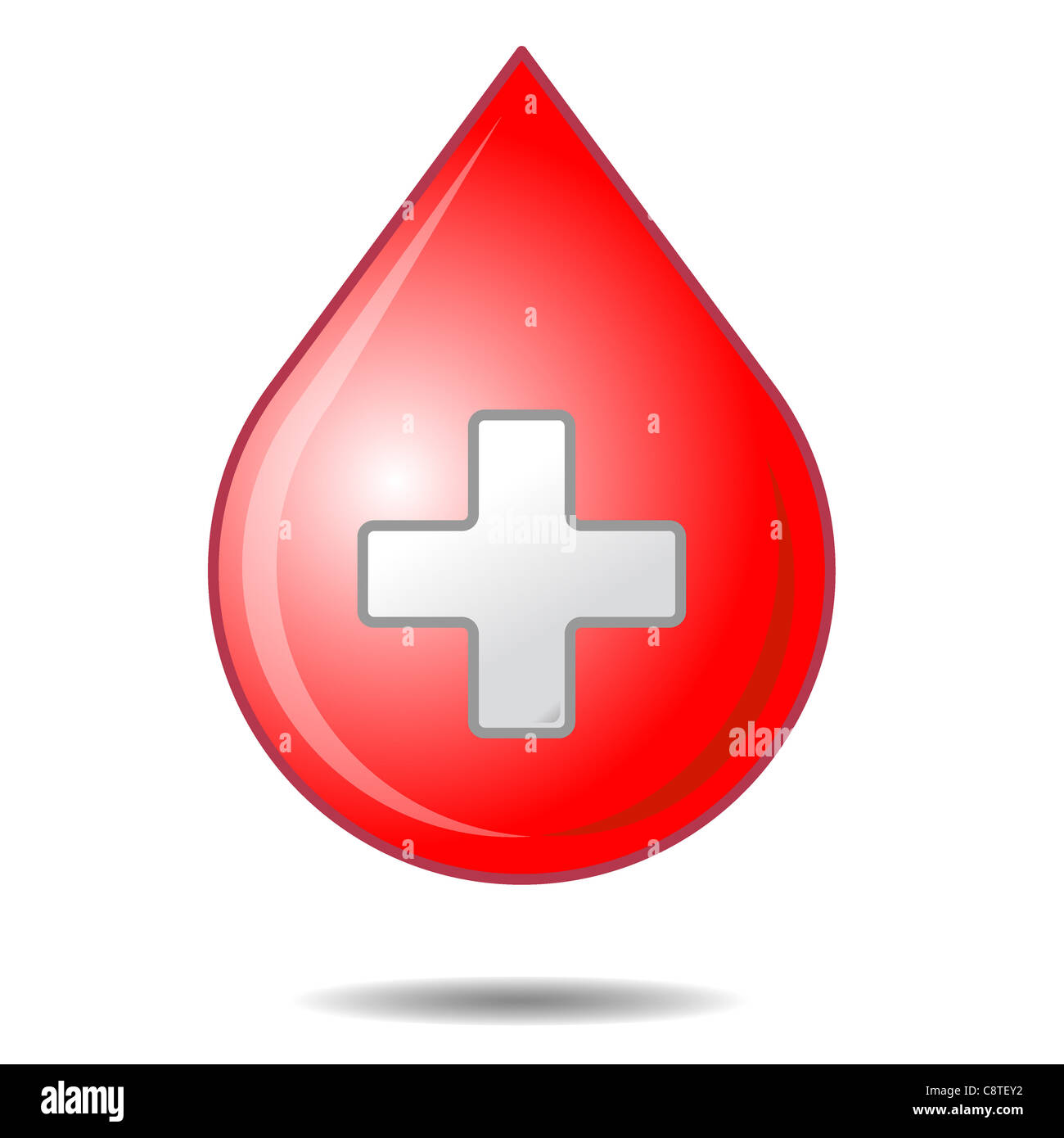 Blood drop with medical sign on white background Stock Photo - Alamy