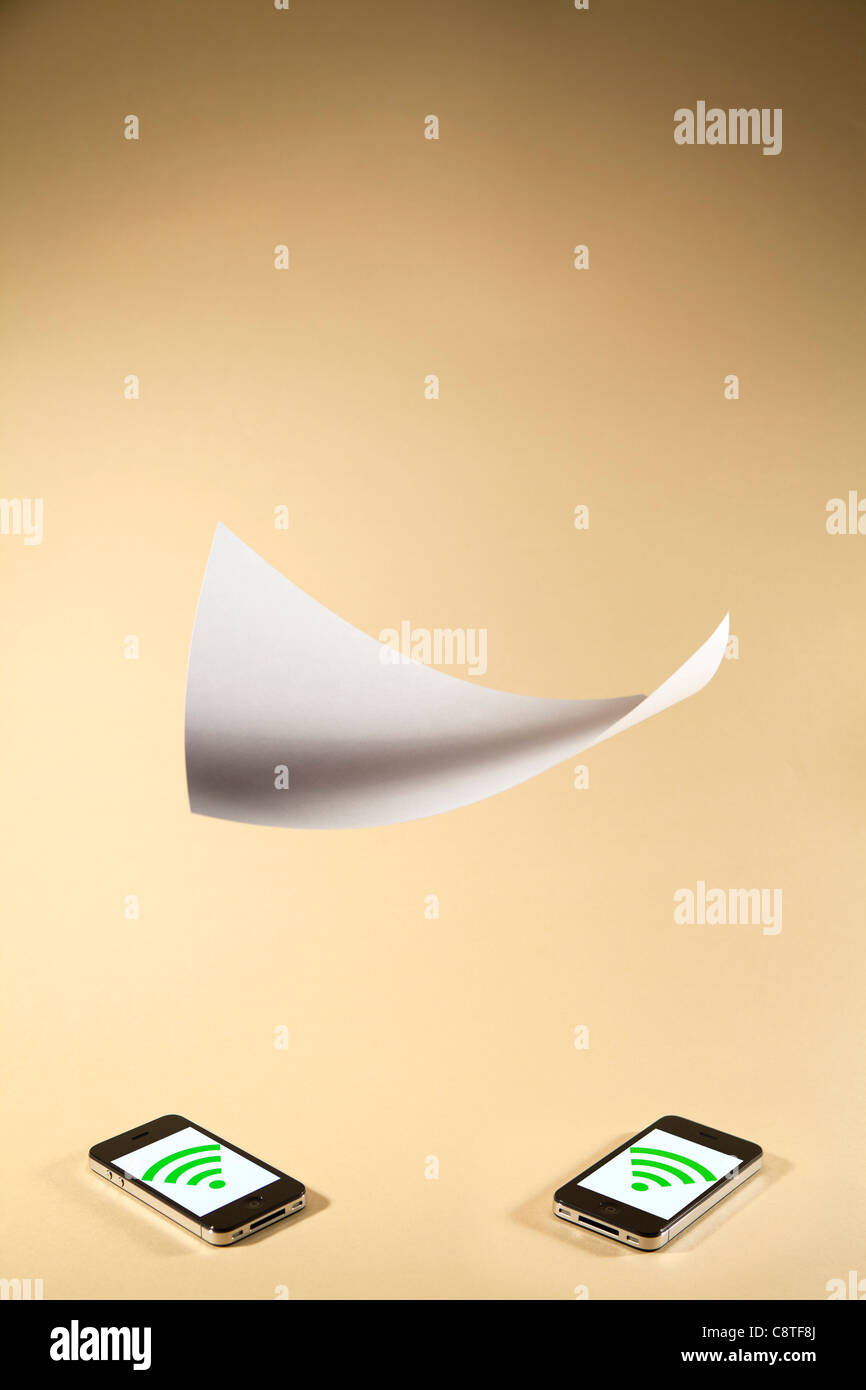 Mobile Phone With Papers Stock Photo - Alamy