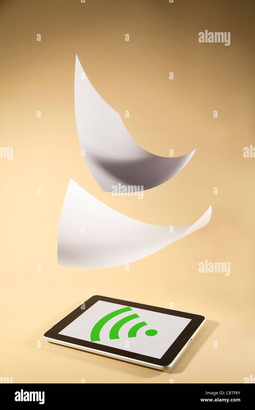 Flying tablet hi-res stock photography and images - Alamy