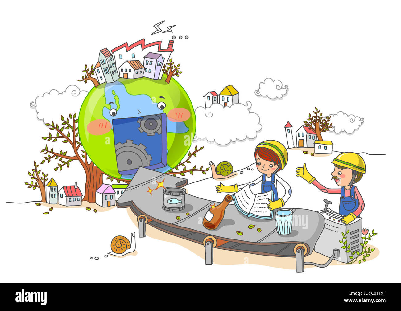 Woman working machine Cut Out Stock Images & Pictures - Alamy