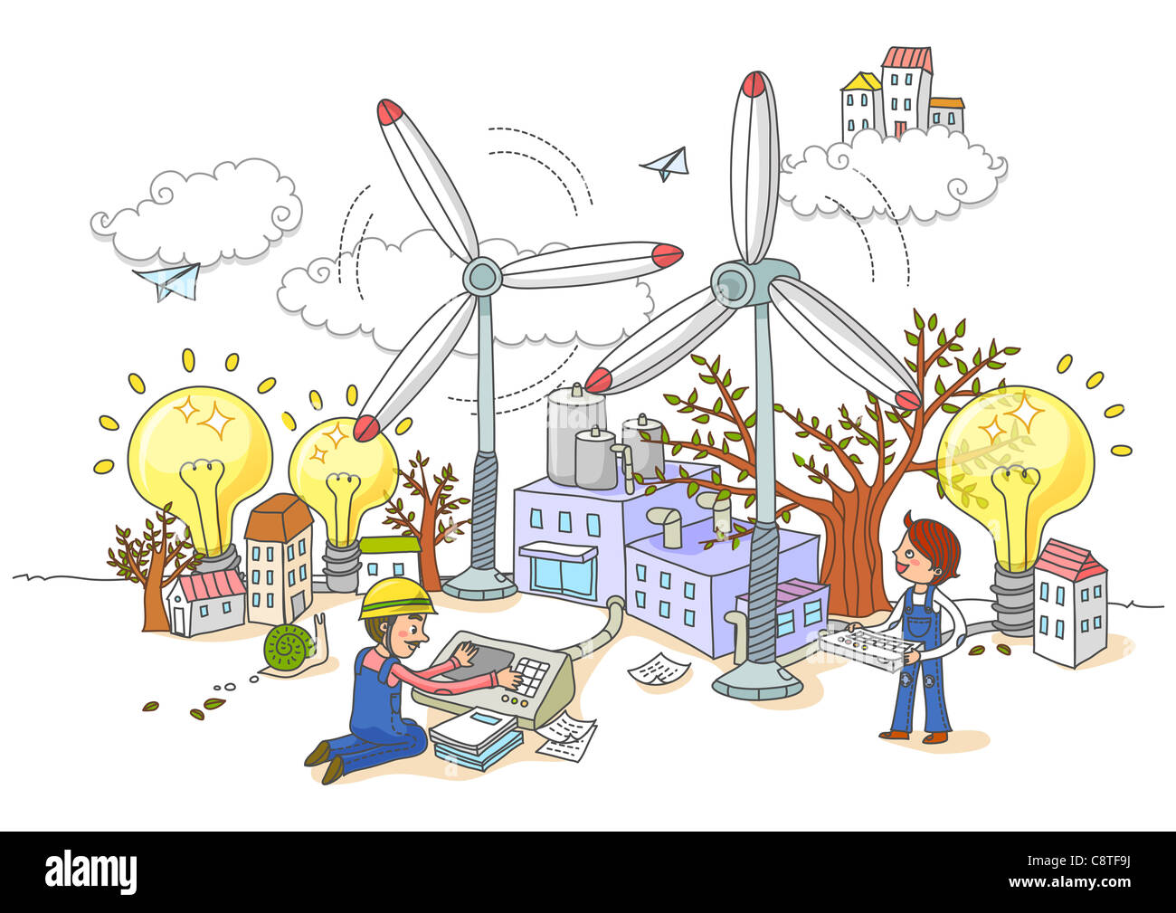 Wind turbine engineer Cut Out Stock Images & Pictures - Alamy