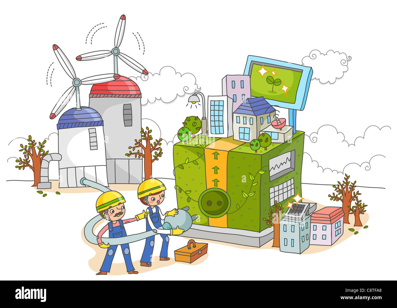 Solar energy landscape Cut Out Stock Images & Pictures - Alamy