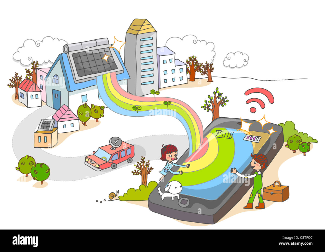 Cell Phone Working From Solar Energy Stock Photo - Alamy