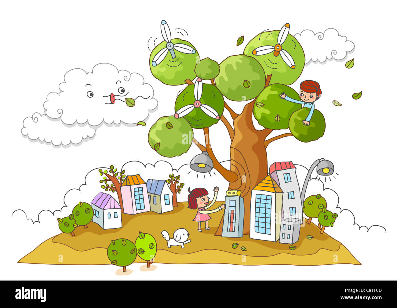 Lamp post and tree Cut Out Stock Images & Pictures - Alamy