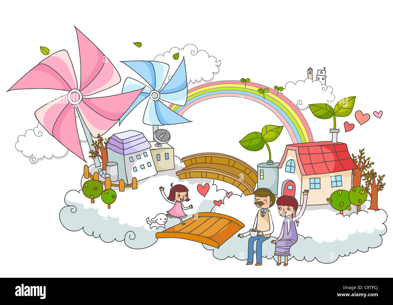 Fence and city Cut Out Stock Images & Pictures - Alamy