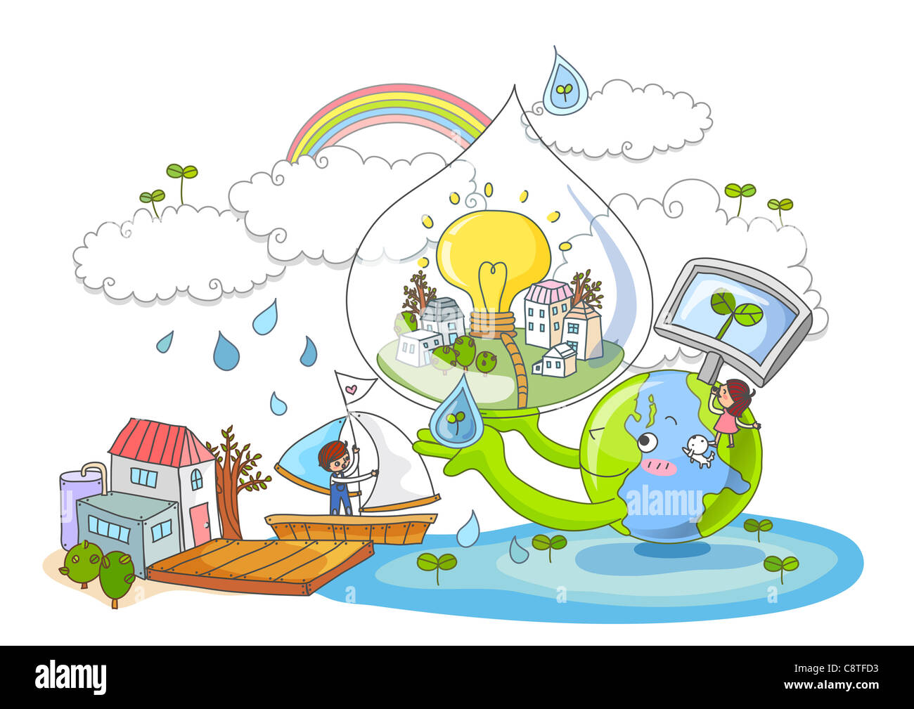 City by water Cut Out Stock Images & Pictures - Alamy