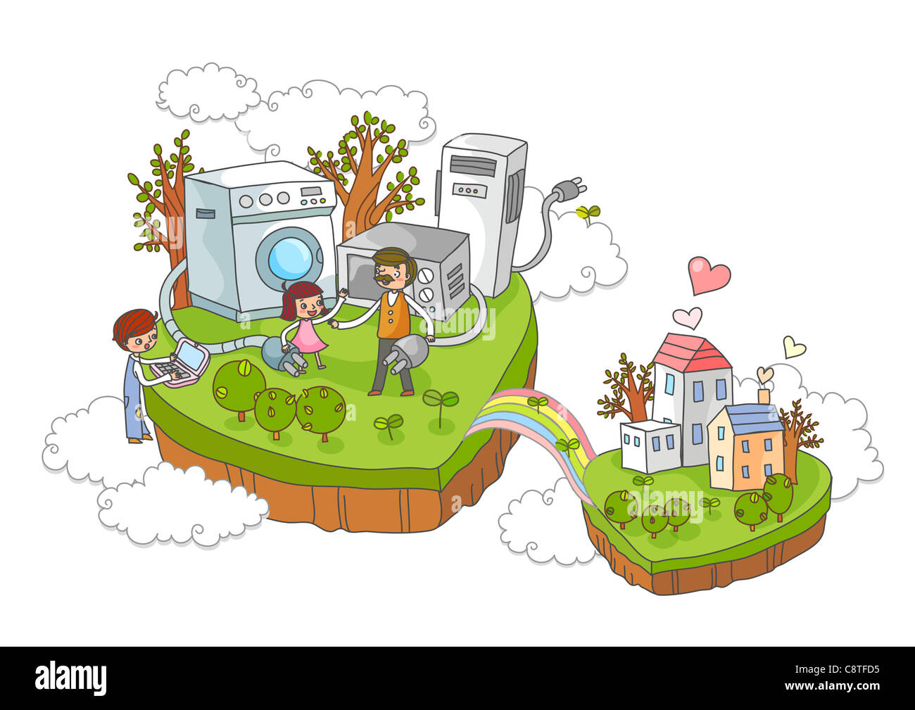 Cheerful landscape Cut Out Stock Images & Pictures - Alamy