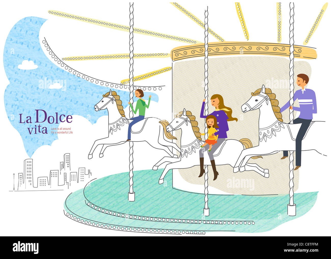 People Sitting On Merry-go-round Stock Photo - Alamy