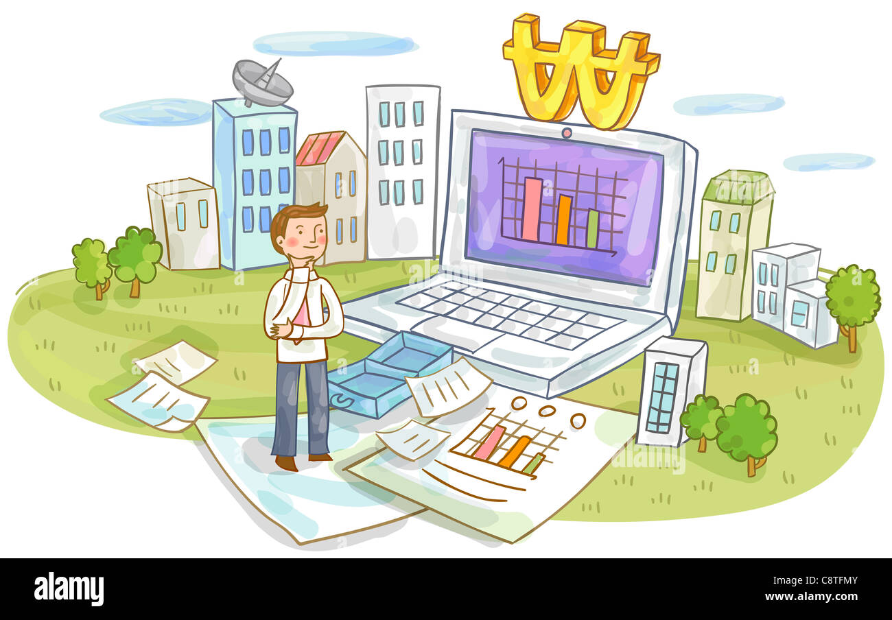 Businessman Looking At Graph Stock Photo - Alamy