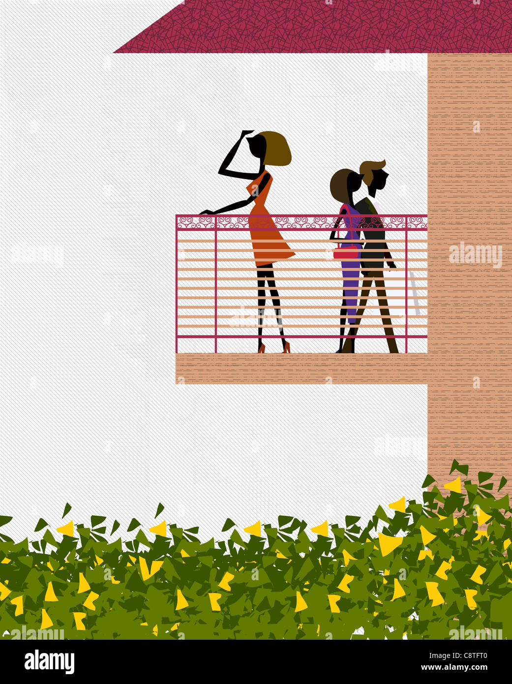 People Standing In Balcony Stock Photo - Alamy