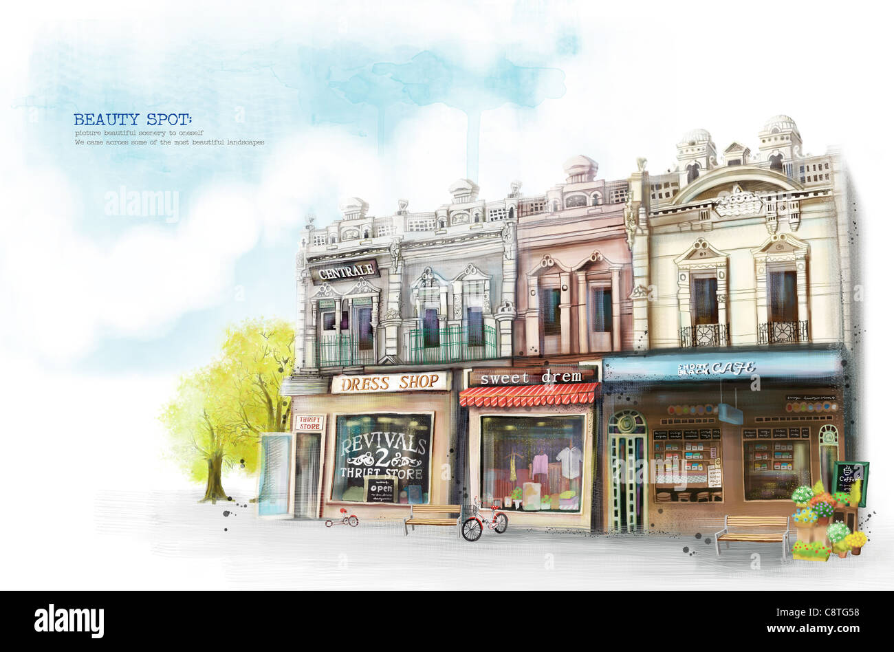 Shop Exterior In Building Stock Photo - Alamy