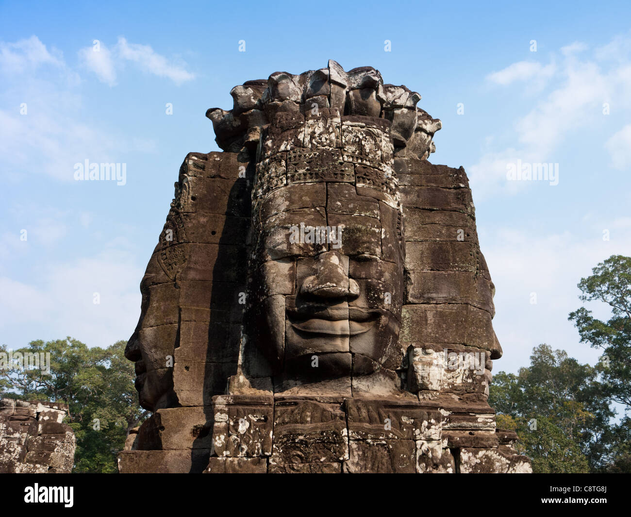Huge smiling face at Bayon temple,Angkor Thom, Cambodia Stock Photo - Alamy
