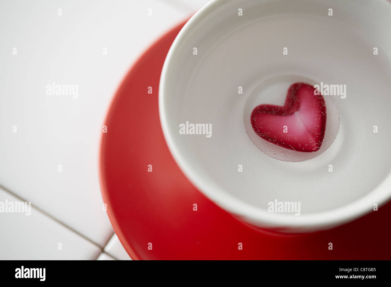 Heart In A Cup Stock Photo - Alamy