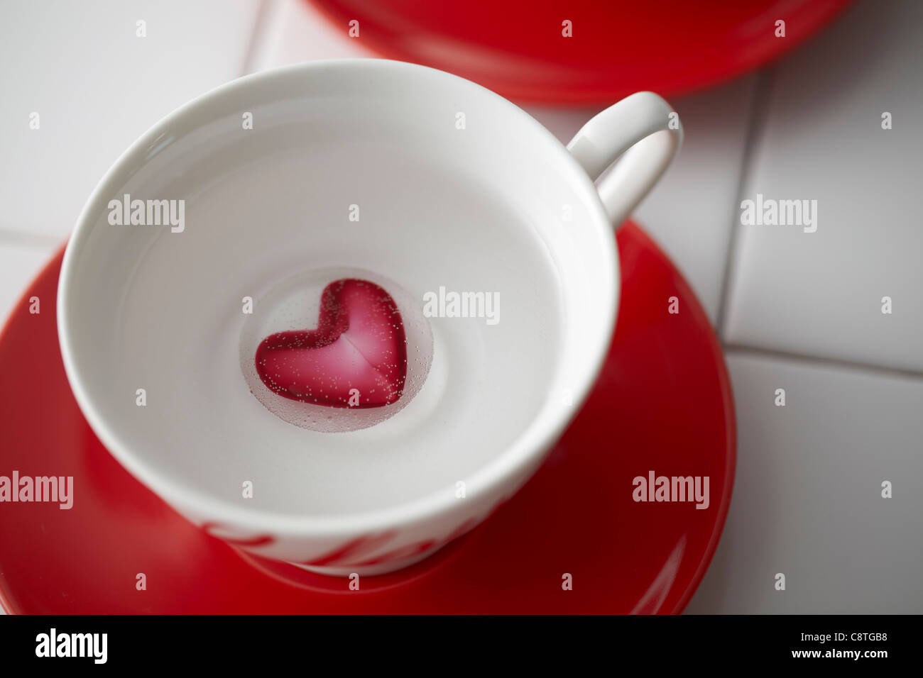 Heart In A Cup Stock Photo - Alamy