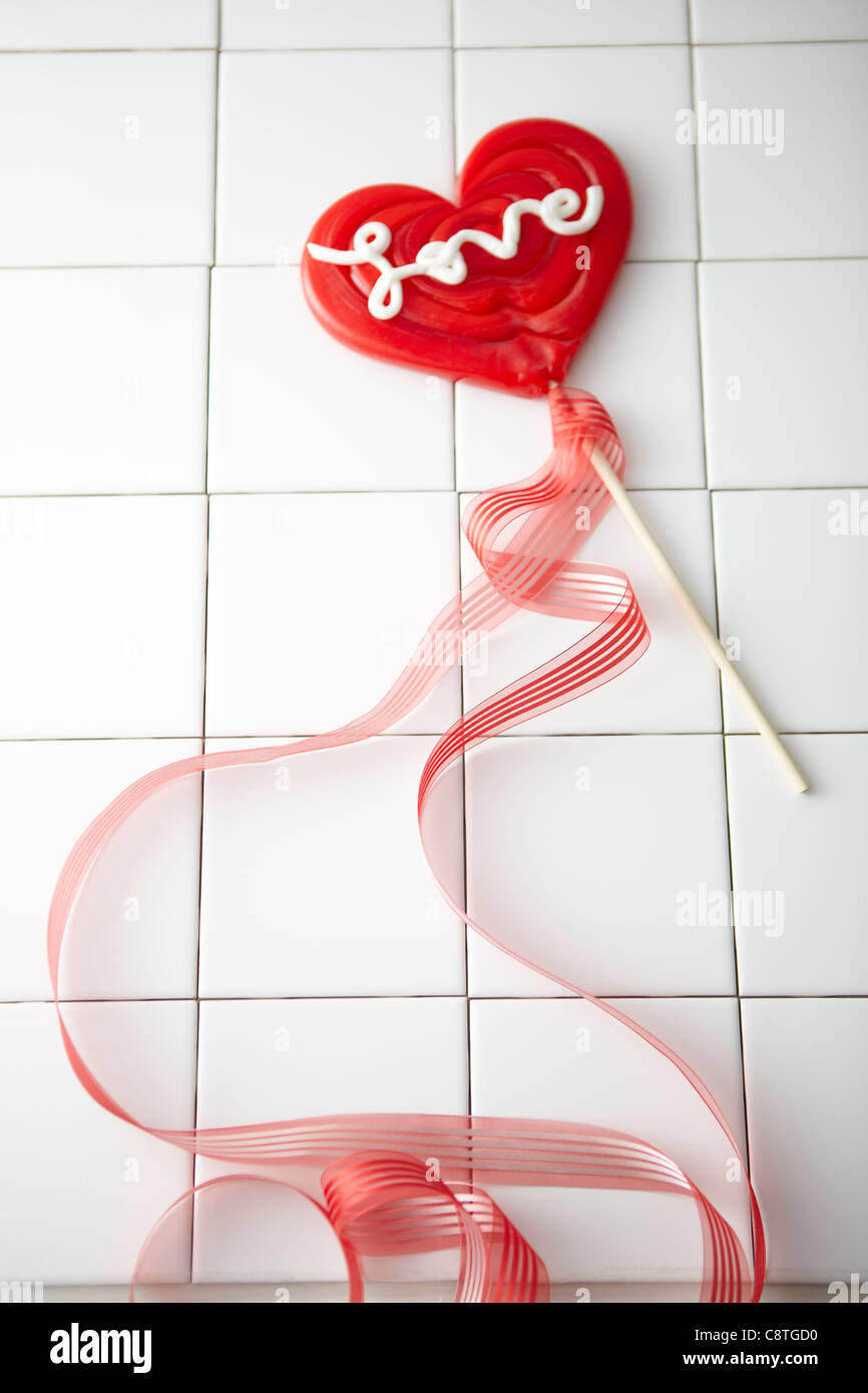 Lollipop With Ribbon Stock Photo - Alamy
