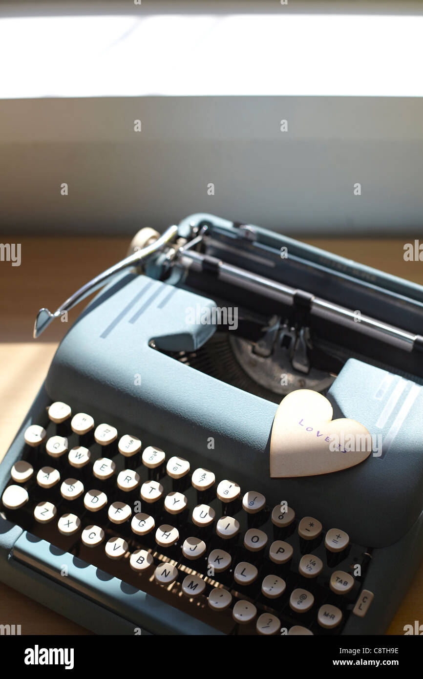 Heart With Typewriter Stock Photo - Alamy