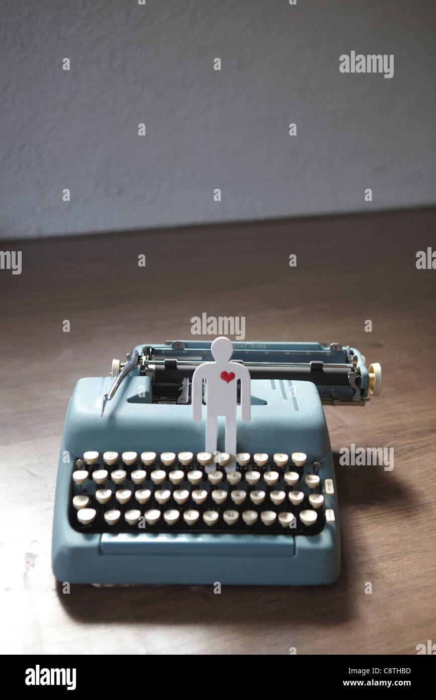 Human Representation With Typewriter Stock Photo - Alamy