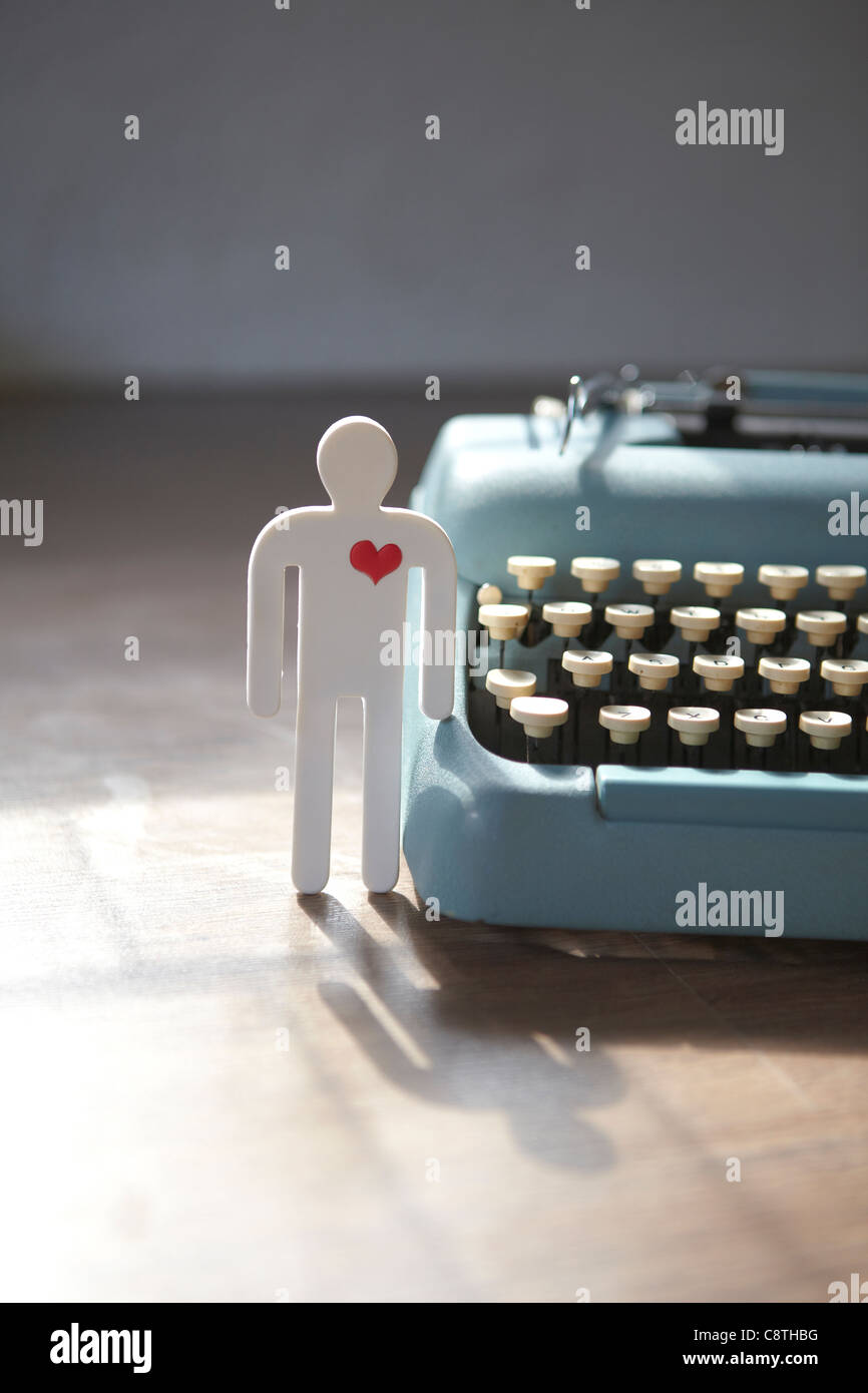 Human Representation With Typewriter Stock Photo - Alamy