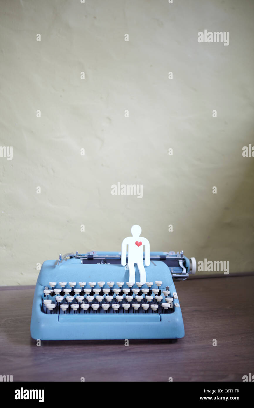 Human Representation With Typewriter Stock Photo - Alamy
