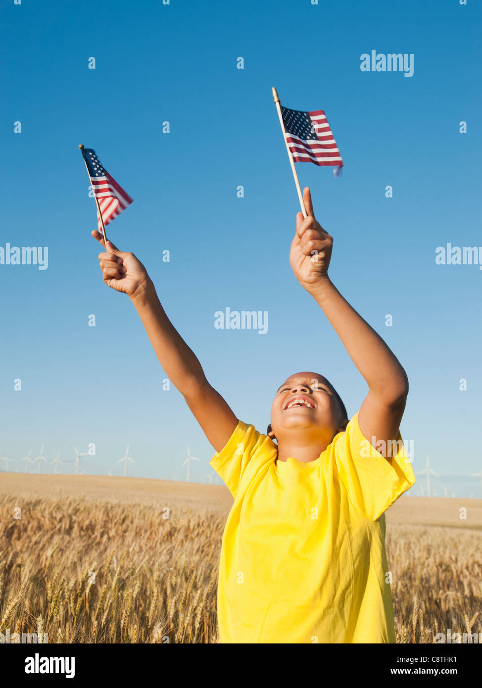 Boy holding flag hi-res stock photography and images - Alamy