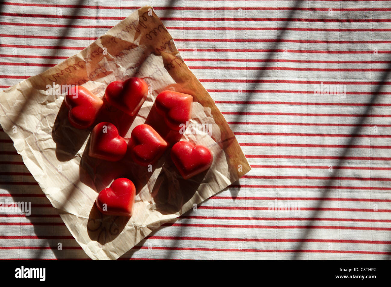 Candies On A Paper Stock Photo - Alamy