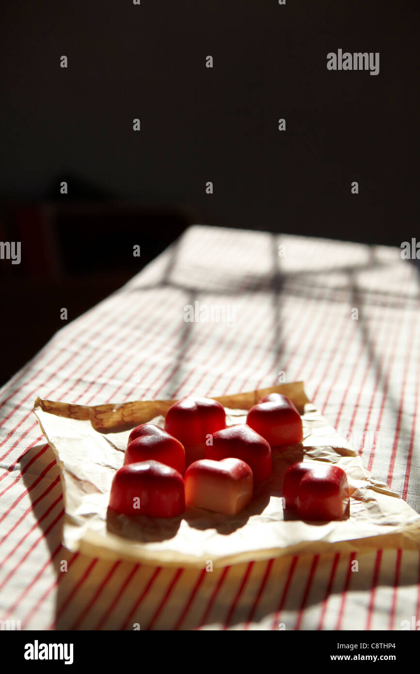 Candies On A Paper Stock Photo - Alamy