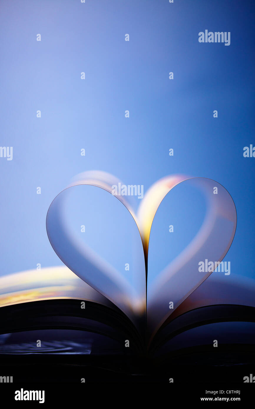 Heart With A Book Stock Photo - Alamy