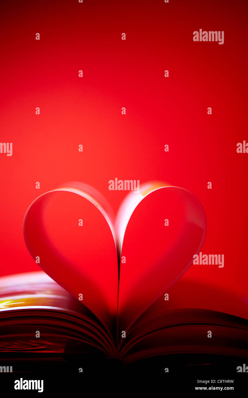 Heart With A Book Stock Photo - Alamy