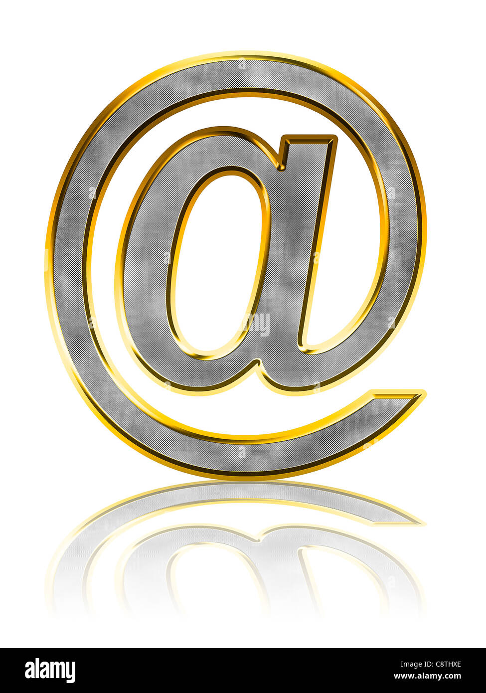 Abstract bling e-mail symbol on white with reflection Stock Photo - Alamy
