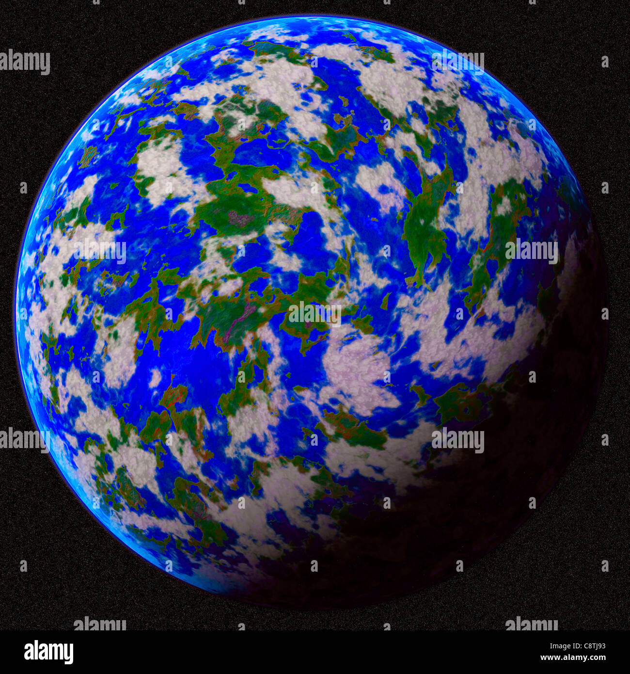 Blue planet in outer space Stock Photo - Alamy