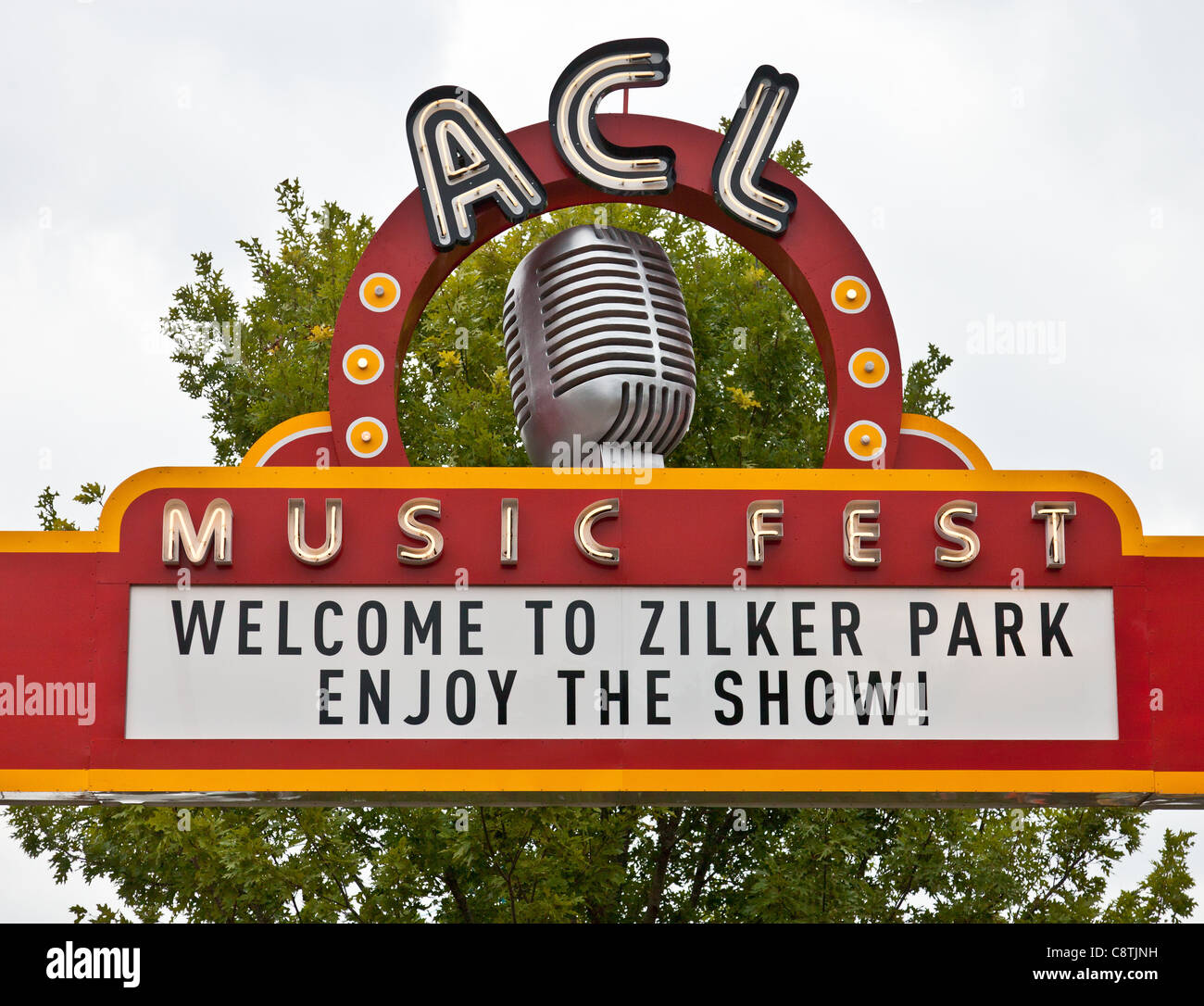Austin City Limits Music Fest sign at Zilker Park Stock Photo - Alamy