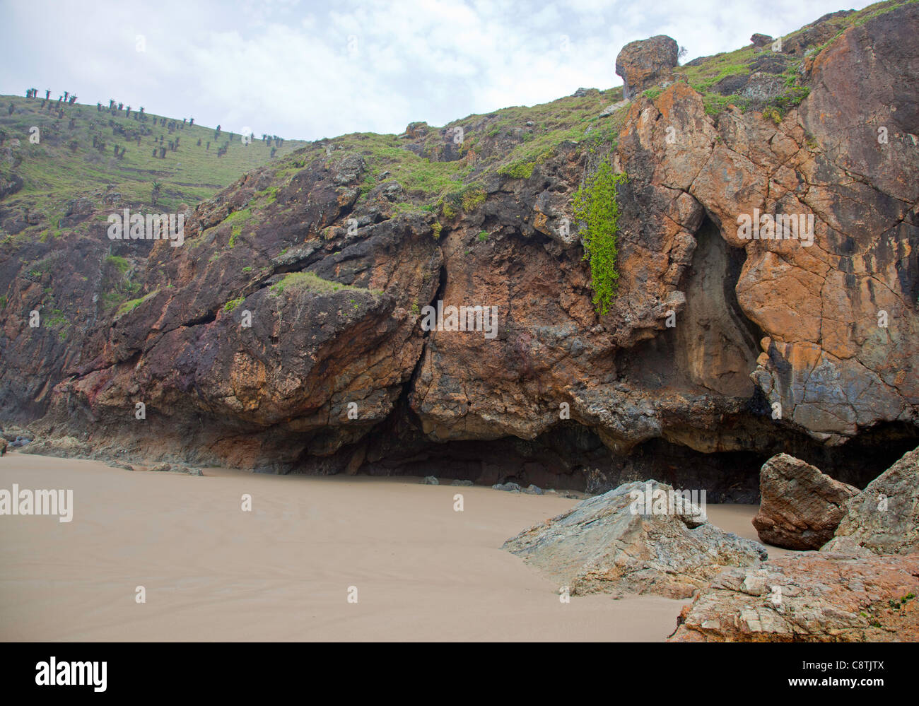 rock formation white clay beach Stock Photo - Alamy