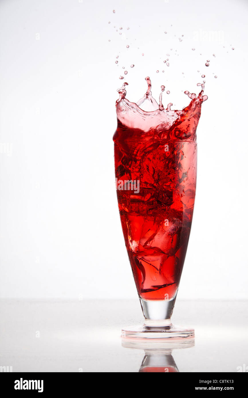 Drink Splashing In A Glass Stock Photo - Alamy