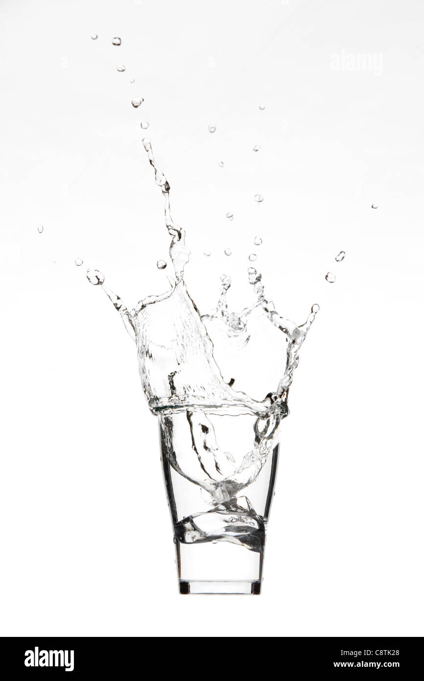 Water Splashing In A Glass Stock Photo - Alamy