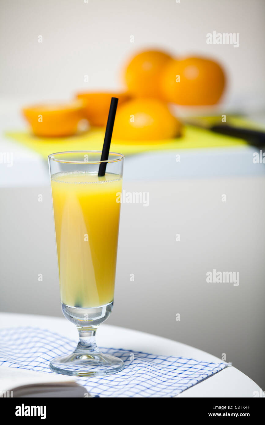 Juice In A Glass Stock Photo - Alamy