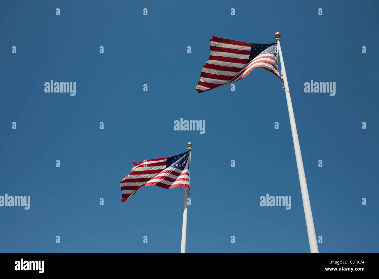 Two american flags hi-res stock photography and images - Alamy