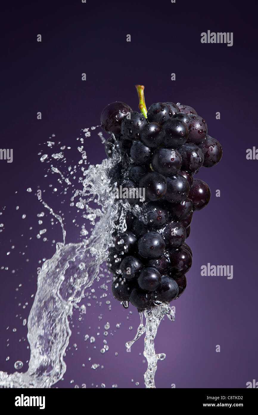 Grapes Splashing In Water Stock Photo - Alamy