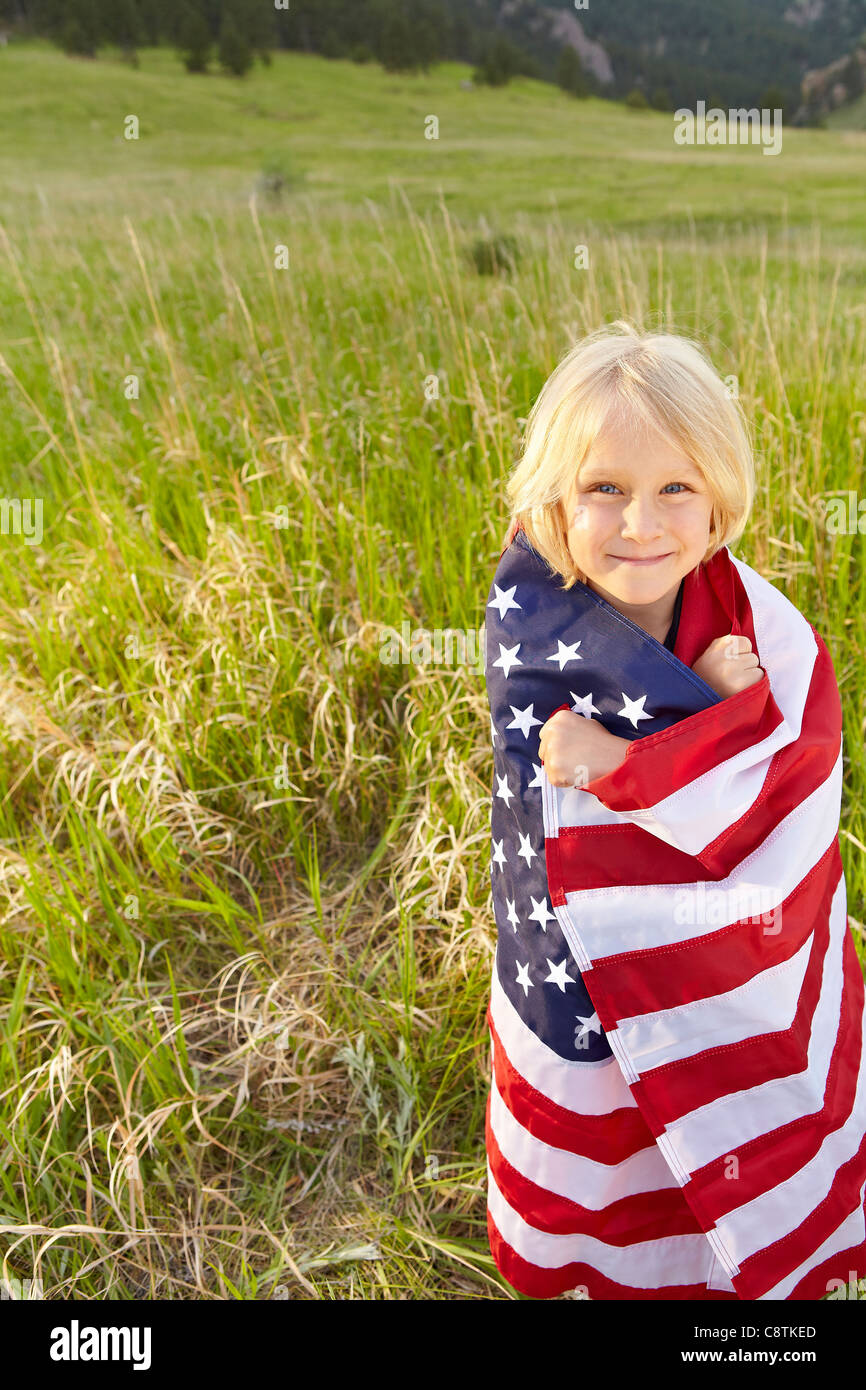 Person wrapped in usa flag hi-res stock photography and images - Alamy