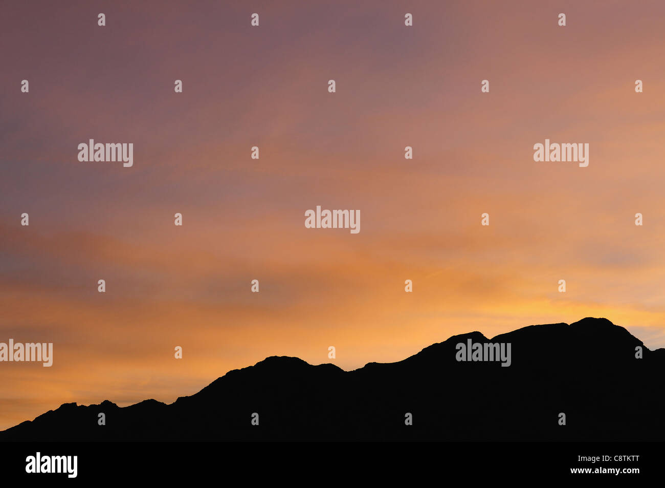USA, California, Silhouette of ridge at sunset Stock Photo - Alamy