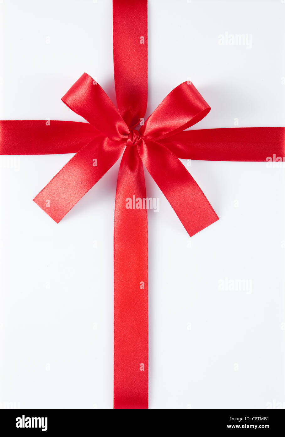 Red Ribbon With Bow Stock Photo - Alamy