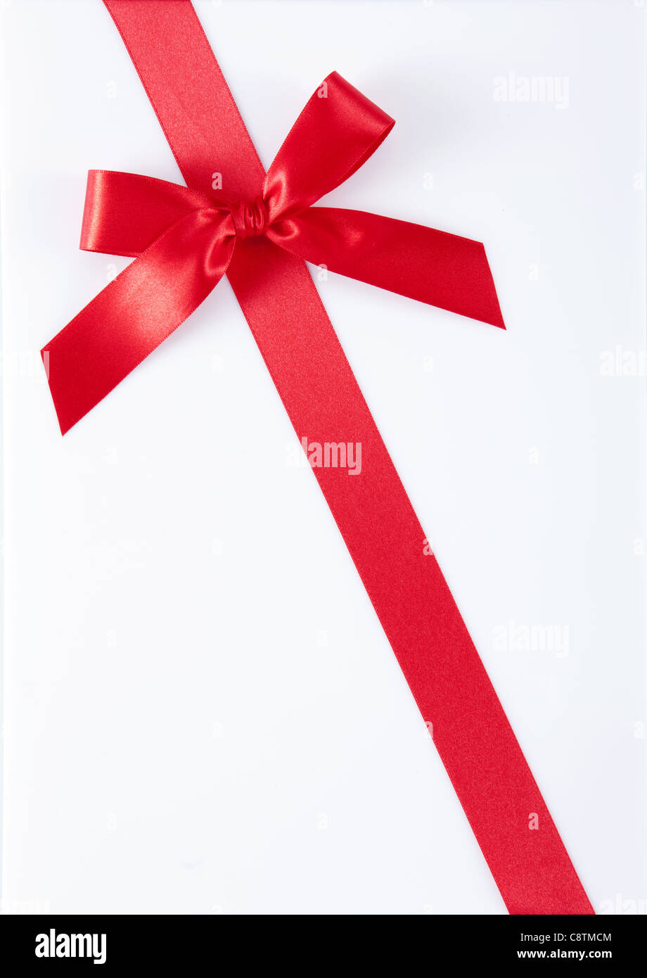 Red Ribbon With Bow Stock Photo - Alamy
