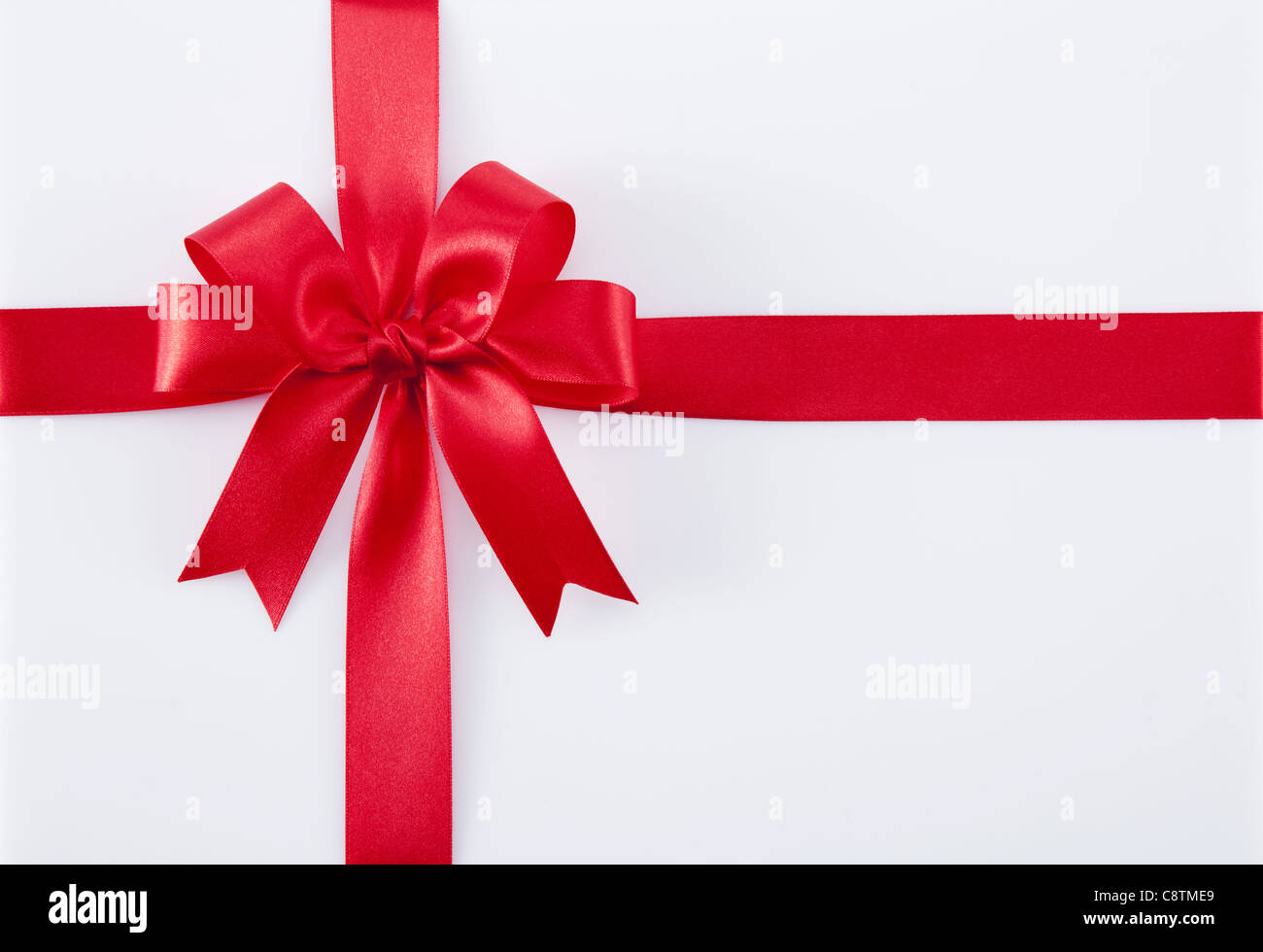 Red Ribbon With Bow Stock Photo - Alamy