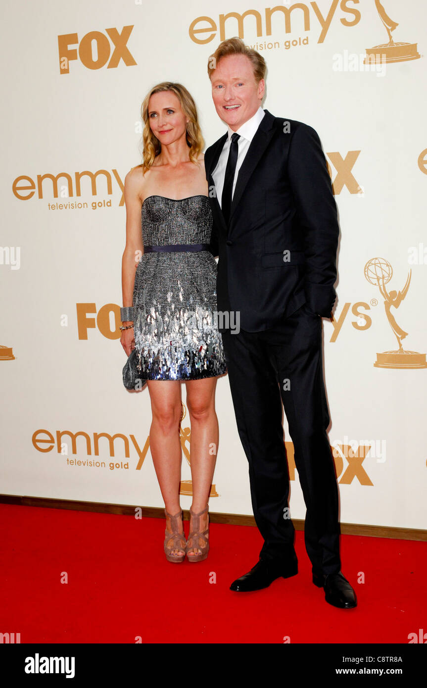 Conan O'Brien, Liza Powel at arrivals for The 63rd Primetime Emmy ...