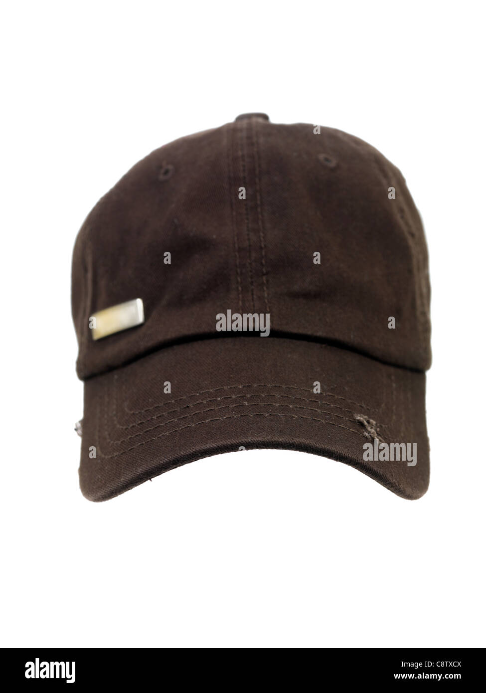 A brown cap isolated against a white background Stock Photo - Alamy