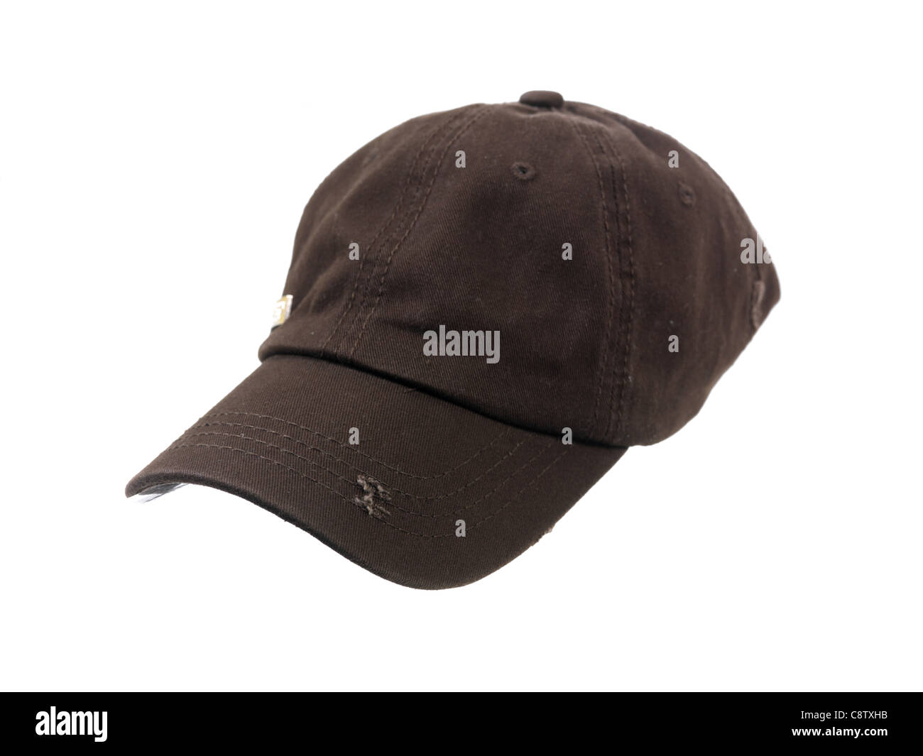 A brown cap isolated against a white background Stock Photo - Alamy