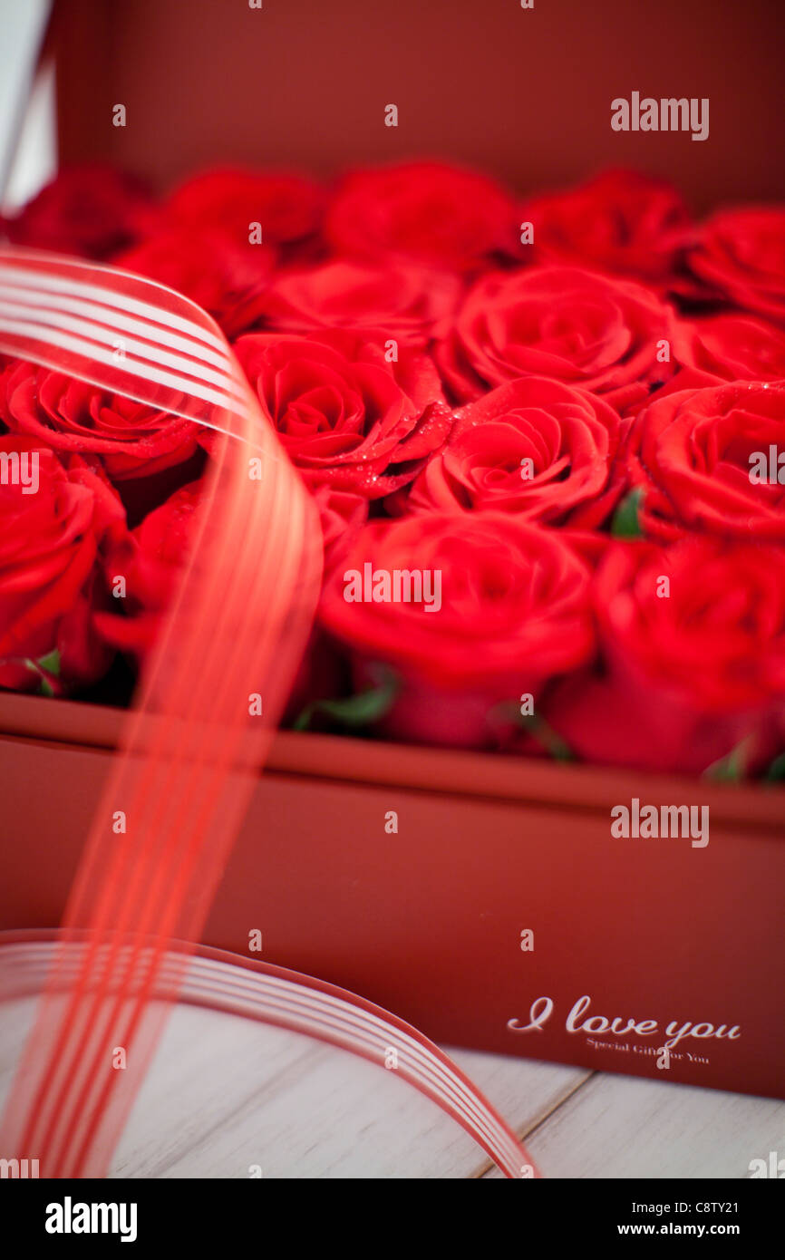 Flowers In A Box Stock Photo - Alamy