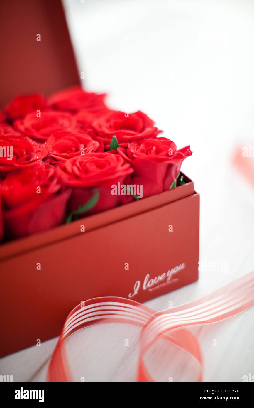 Flowers In A Box Stock Photo - Alamy