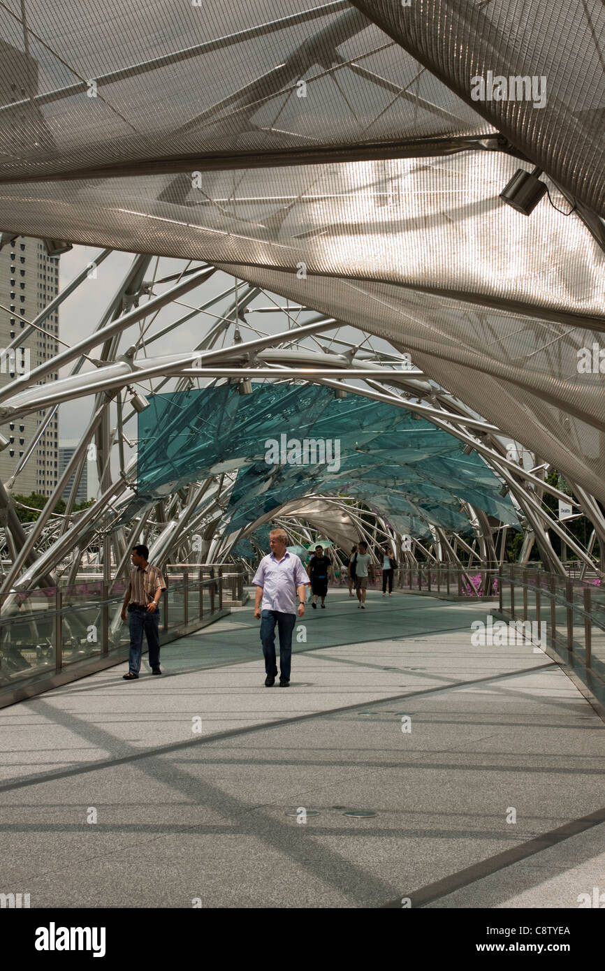 The Helix bridge, the world's first curved double helix bridge ...