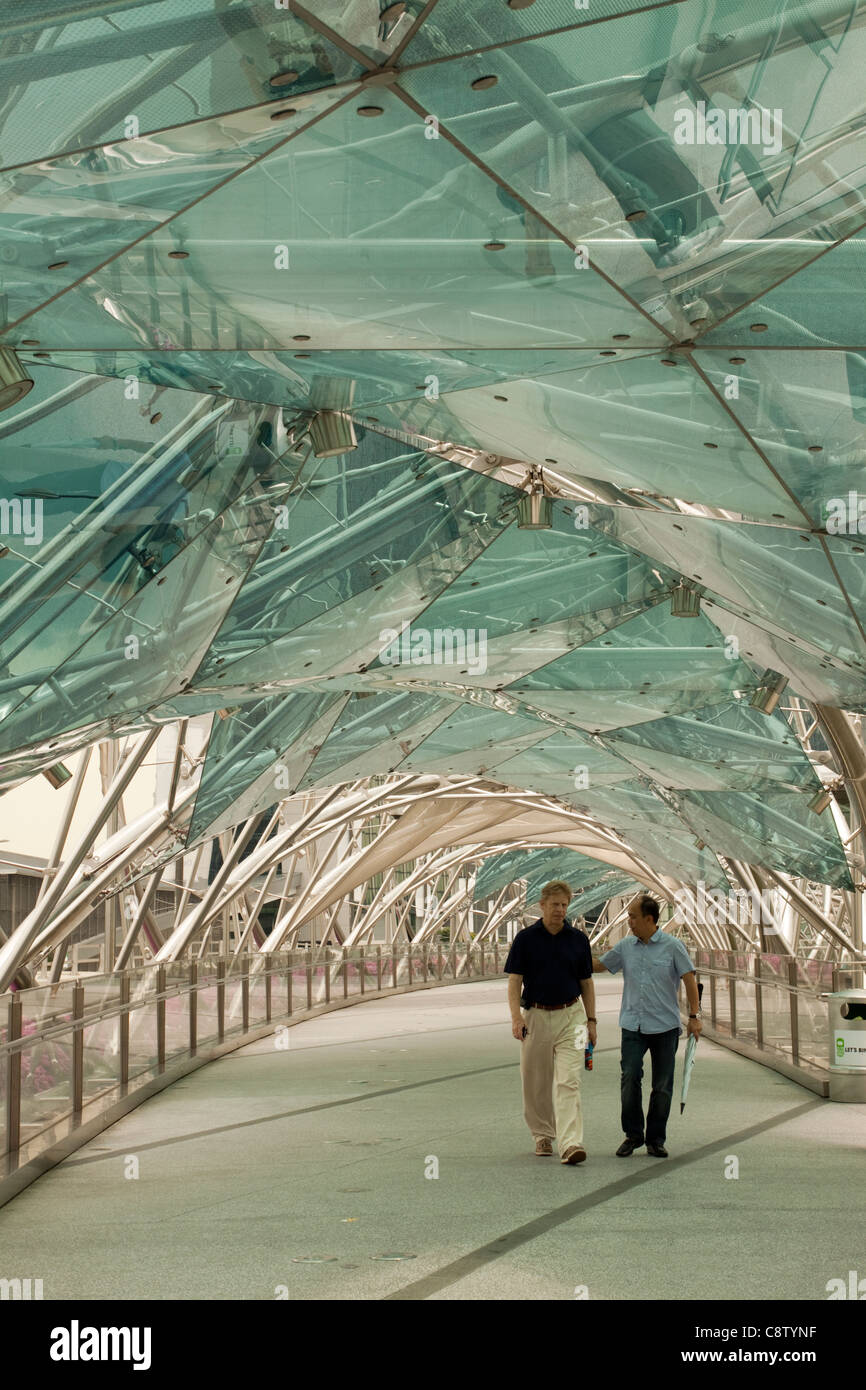 The Helix bridge, the world's first curved double helix bridge ...